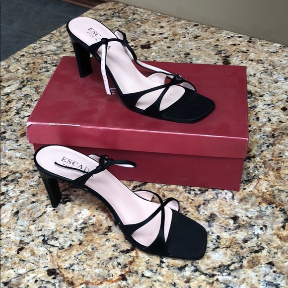 Escada | Shoes | Escada Black Strapey High Heel Sandals | Poshmark